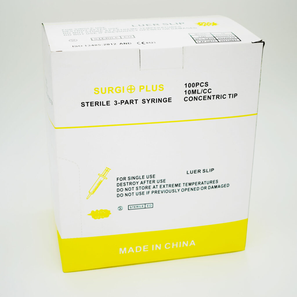 Syringes 10 ml 3 Part (luer slip) Latex Free – (w/o Needle) box 100 – BICS